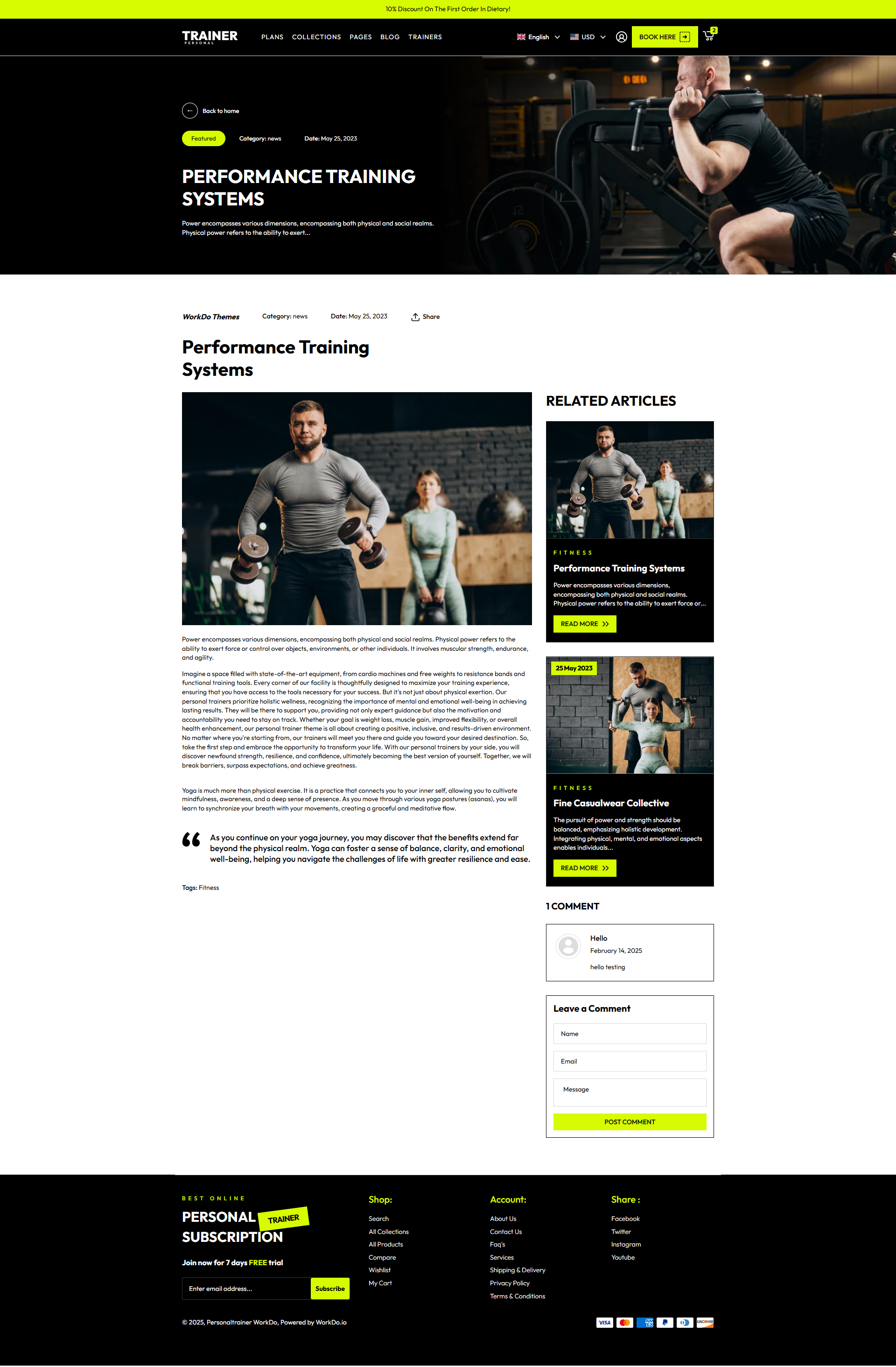 Personal Trainer - Fitness Equipment Shopify 2.0 Theme by WorkDo | ThemeForest