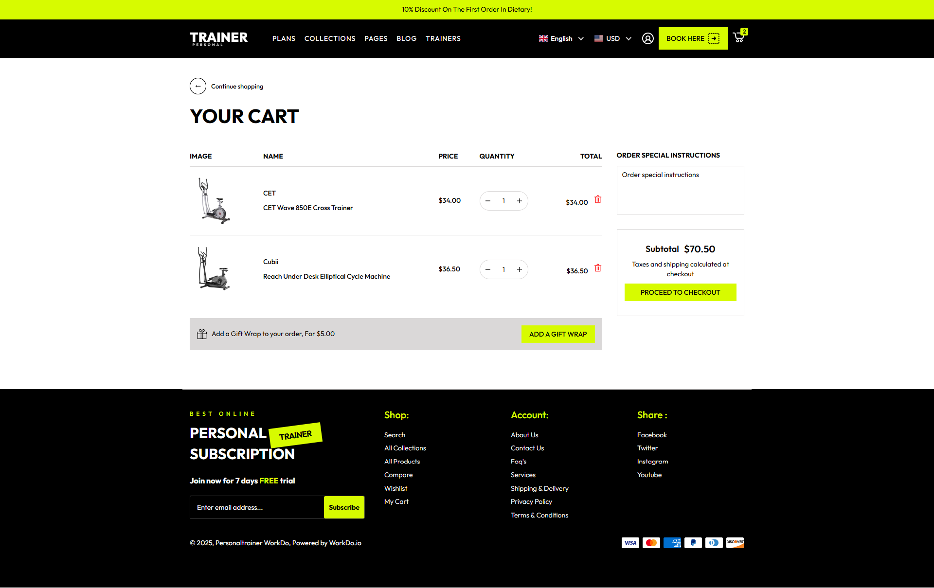 Personal Trainer - Fitness Equipment Shopify 2.0 Theme by WorkDo | ThemeForest