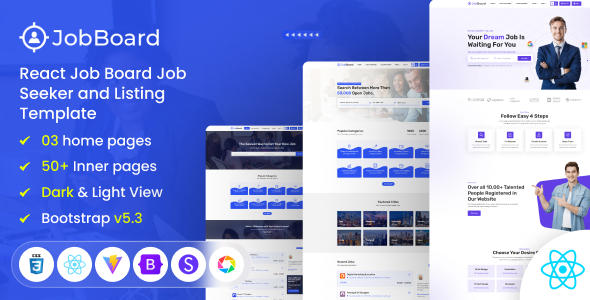 JobBoard - React Job Board Job Seeker and Listing Template by DexignZone