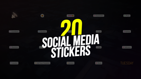 Social Media Instagram Stickers | Premiere Pro, Premiere Pro Templates