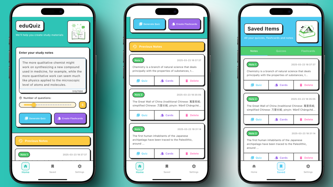 EduQuiz AI – Flutter Smart Exam Prep, Flashcards & Quiz App for Android & iOS by snap2solveapps