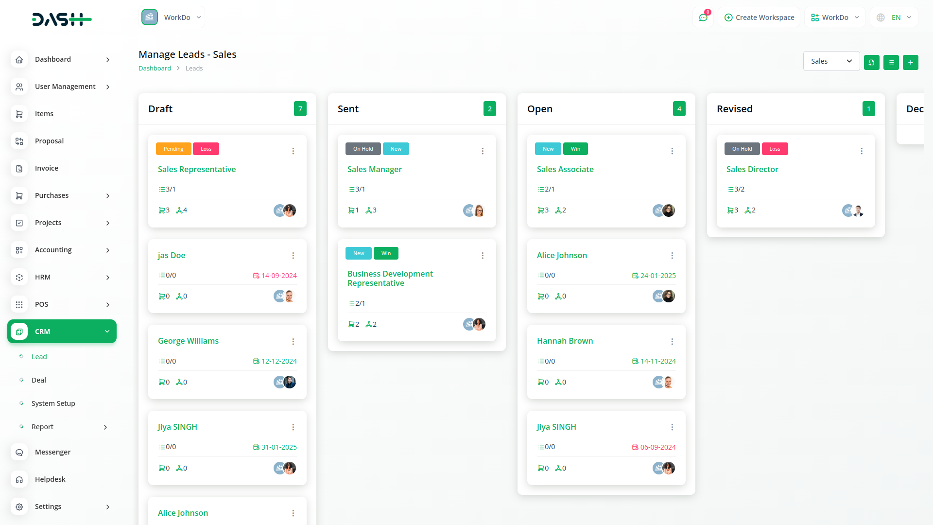 WorkDo Dash SaaS - Open Source ERP with Multi-Workspace by WorkDo | CodeCanyon