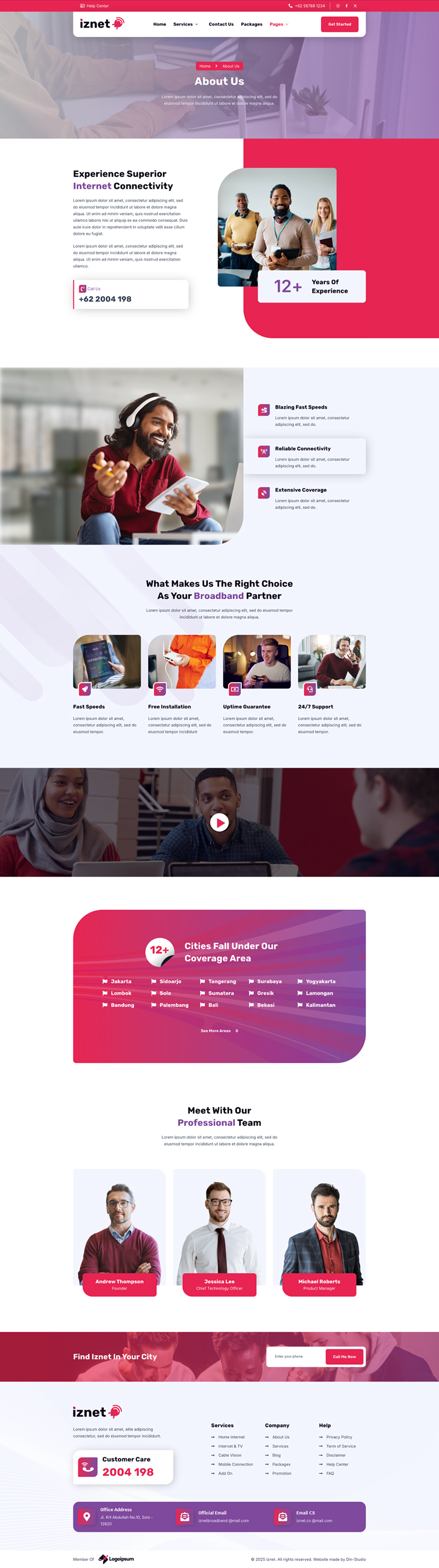 iZnet - Broadband & Internet Service Provider Elementor Template Kit by ...