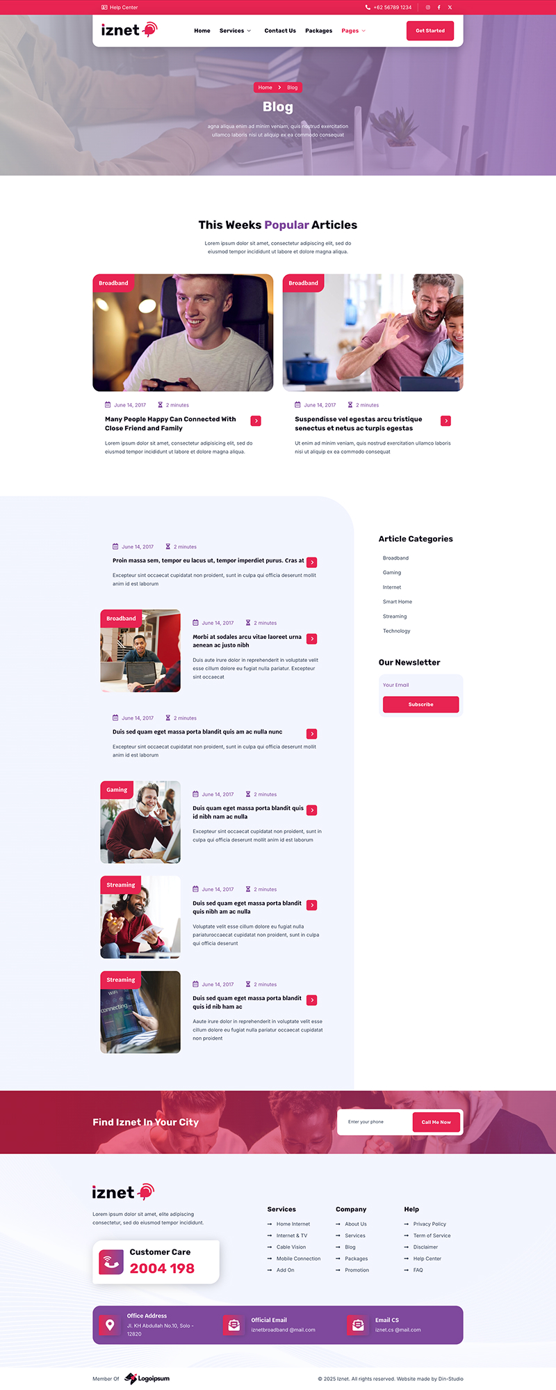 iZnet - Broadband & Internet Service Provider Elementor Template Kit by ...
