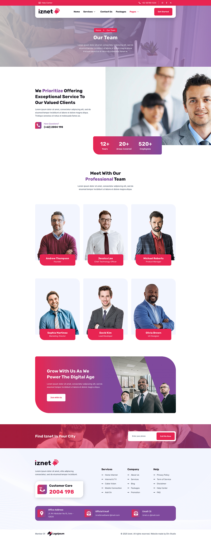 iZnet - Broadband & Internet Service Provider Elementor Template Kit by ...
