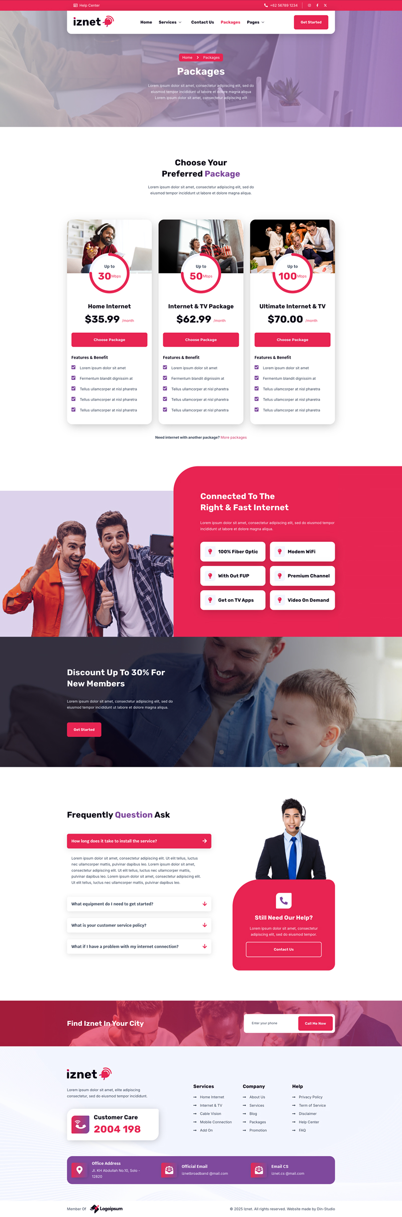 iZnet - Broadband & Internet Service Provider Elementor Template Kit by ...