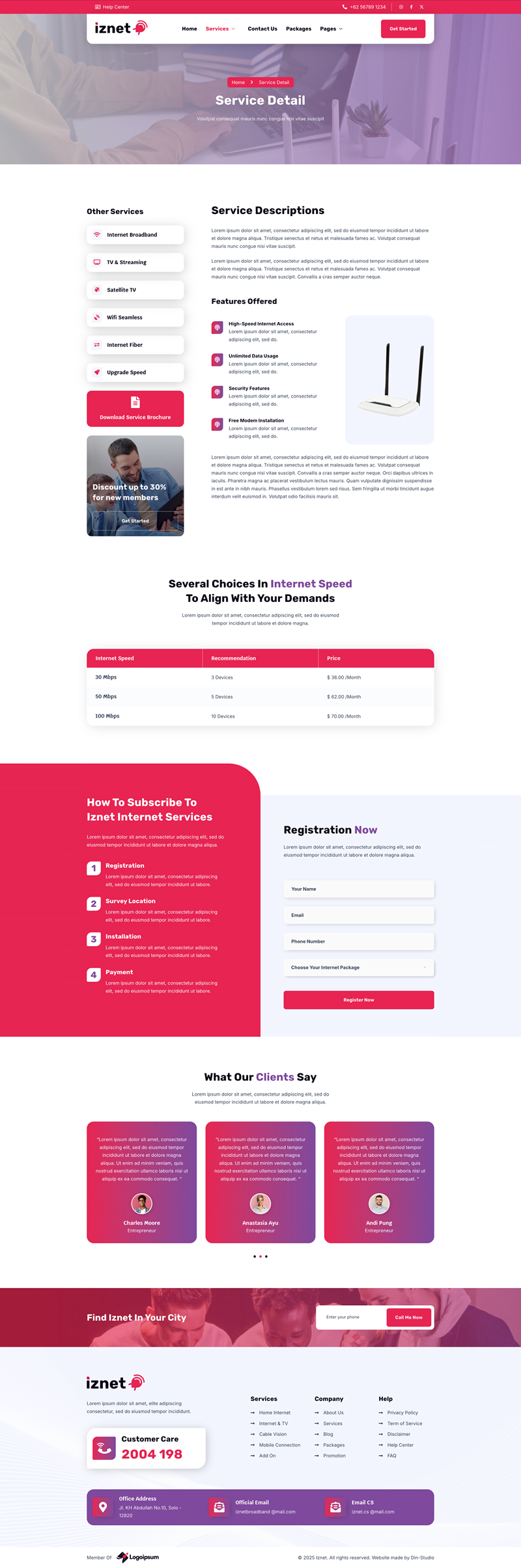 iZnet - Broadband & Internet Service Provider Elementor Template Kit by ...