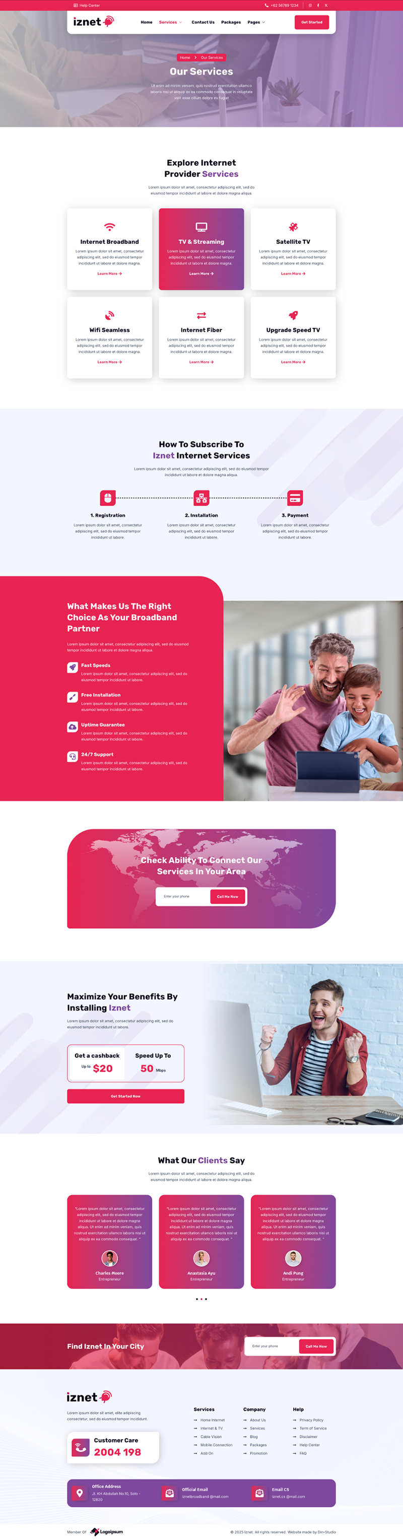 iZnet - Broadband & Internet Service Provider Elementor Template Kit by ...