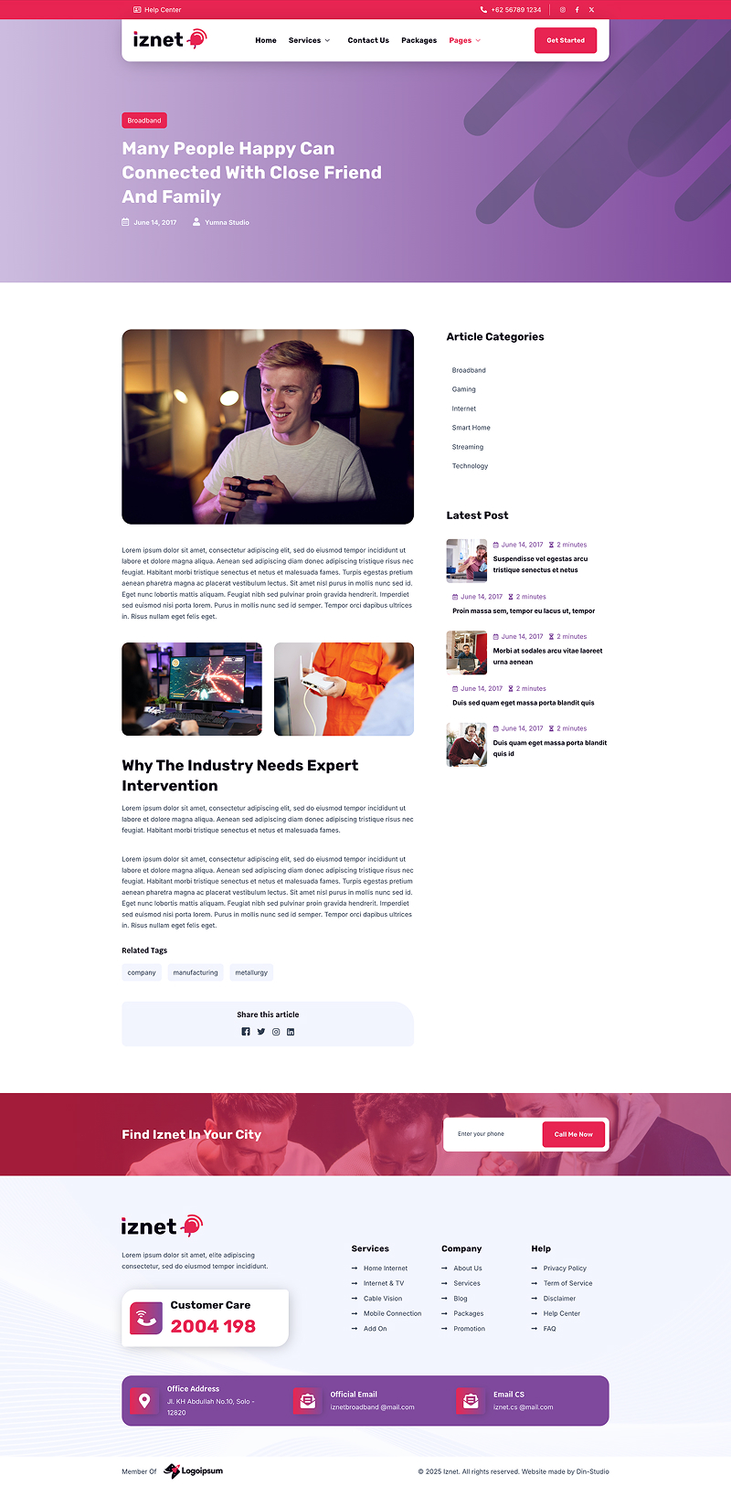 iZnet - Broadband & Internet Service Provider Elementor Template Kit by ...