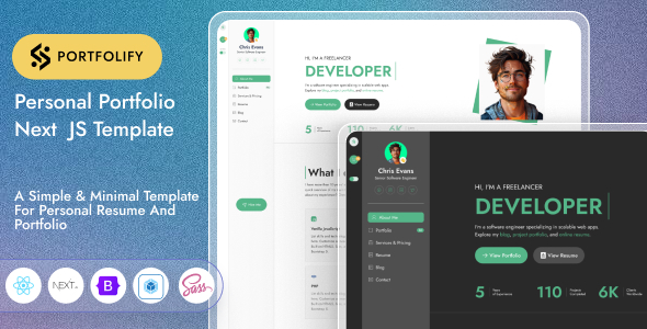 Portfolify - Personal Portfolio Next JS Template by UIAXIS | ThemeForest