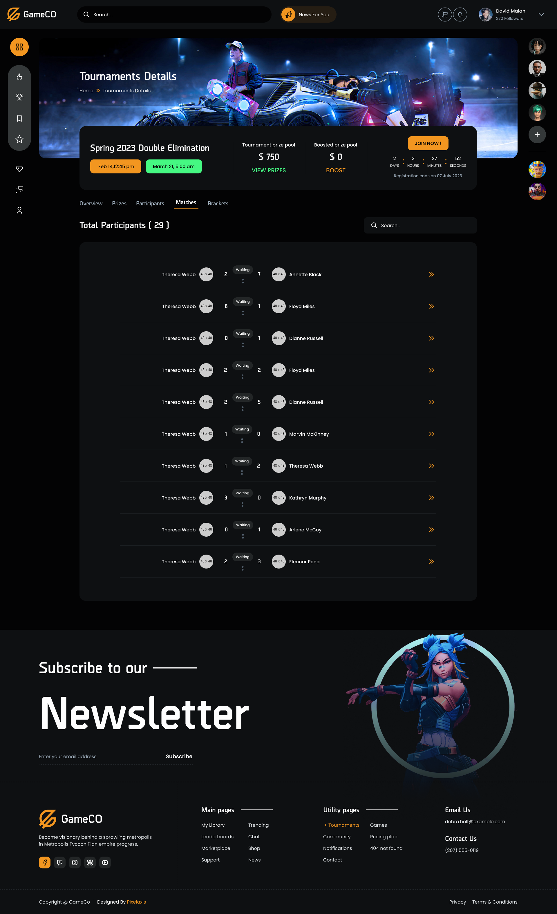 Gameco - eSports and Gaming Figma Template by UIAXIS | ThemeForest