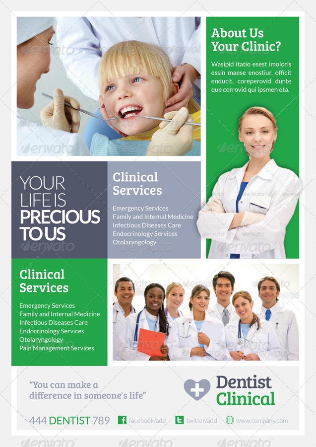 Dentist Flyer Template, Print Templates | GraphicRiver