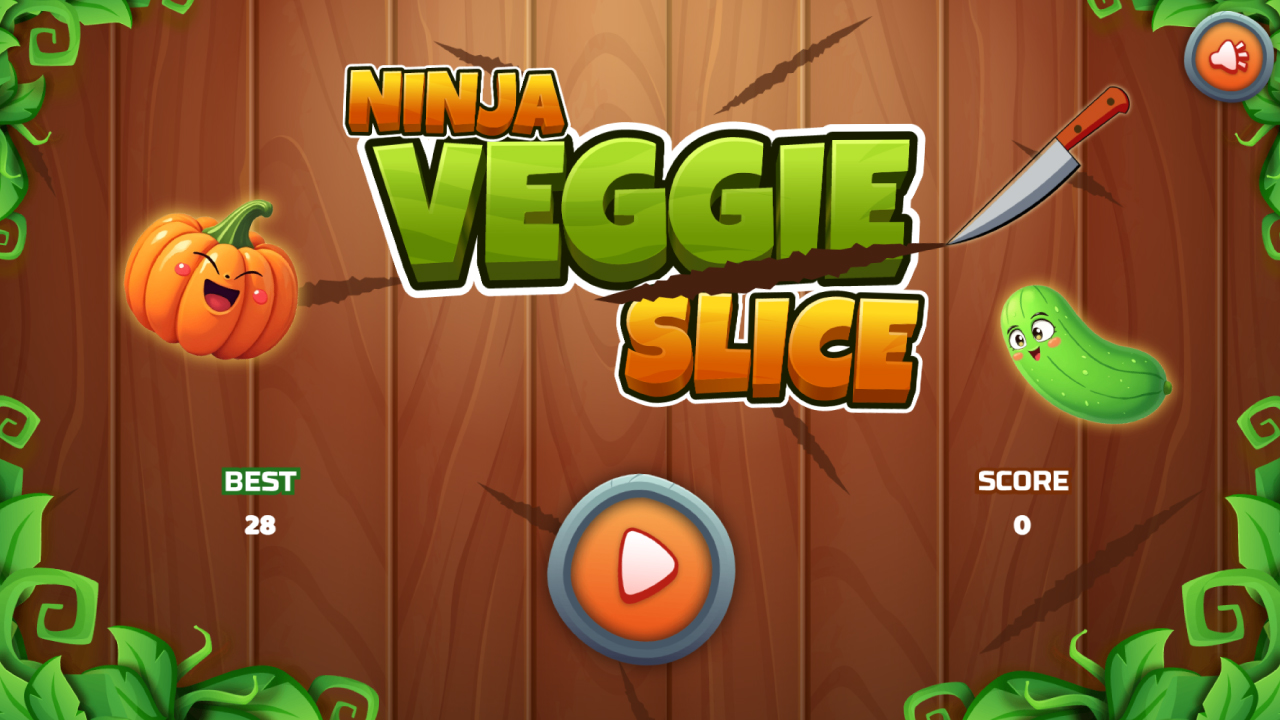 Ninja Veggie Slice Game – Fruit Ninja Style HTML5 & Android Game | Construct 3 by naptechlabsltd
