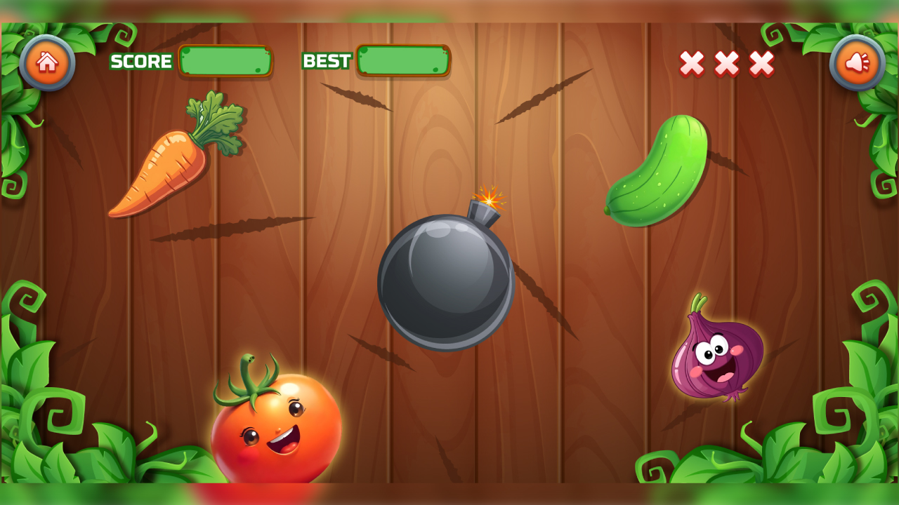 Ninja Veggie Slice Game – Fruit Ninja Style HTML5 & Android Game | Construct 3 by naptechlabsltd