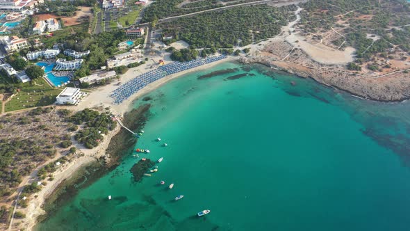 Aerial: The Landa beach in Cyprus, Stock Footage | VideoHive