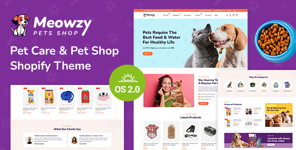 Meowzy - Pets Food and Accessories Store Shopify 2.0 Responsive Theme ...