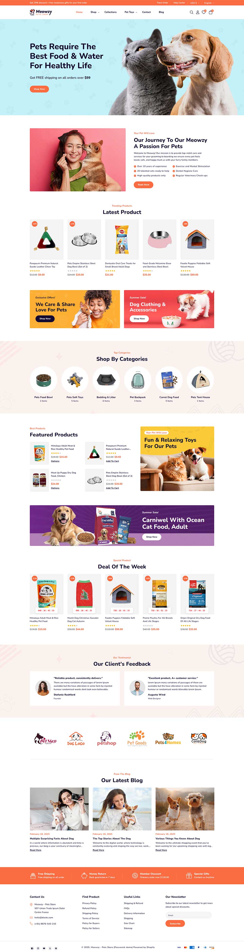 Meowzy - Pets Food and Accessories Store Shopify 2.0 Responsive Theme ...