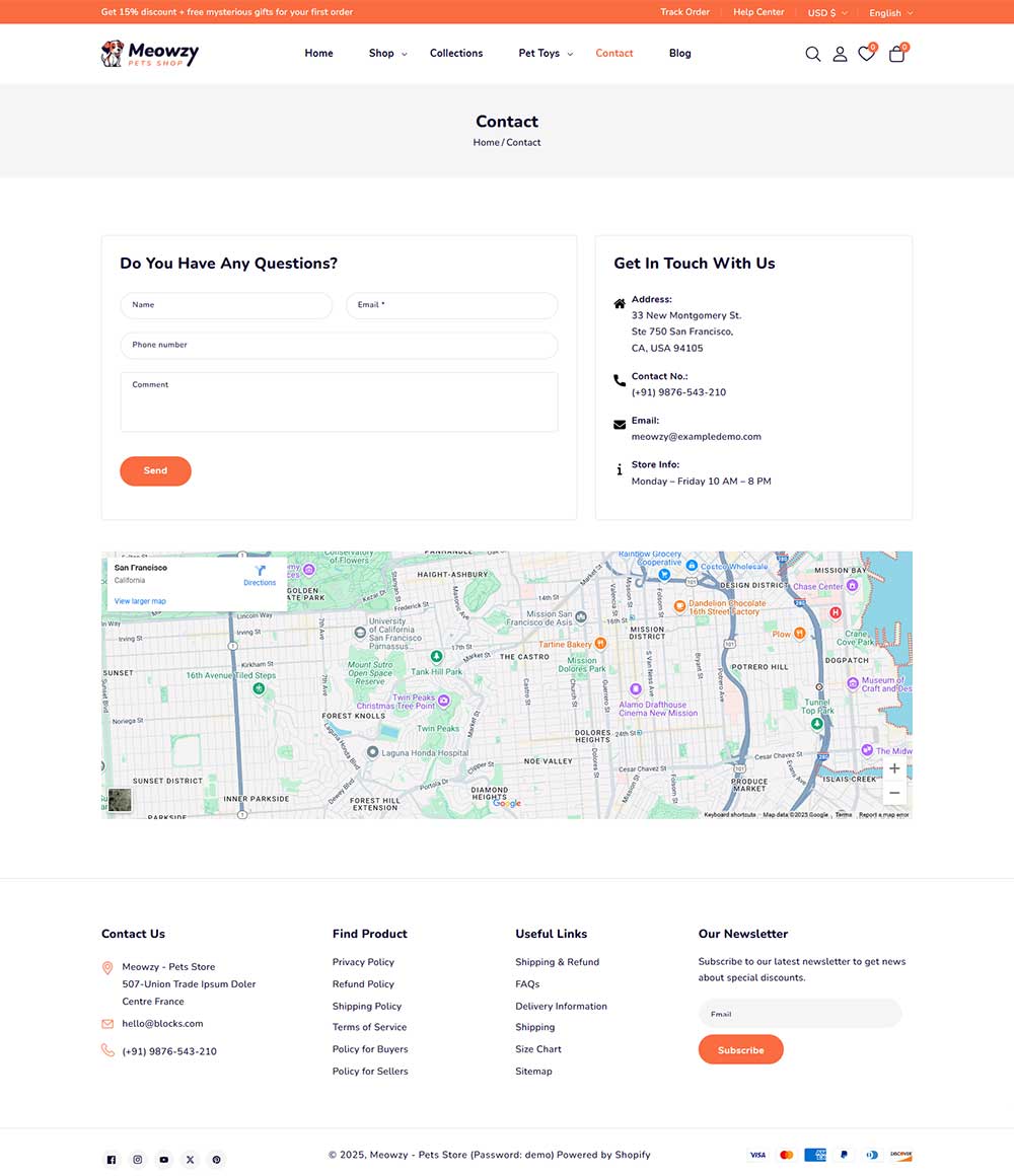 Meowzy - Pets Food and Accessories Store Shopify 2.0 Responsive Theme ...