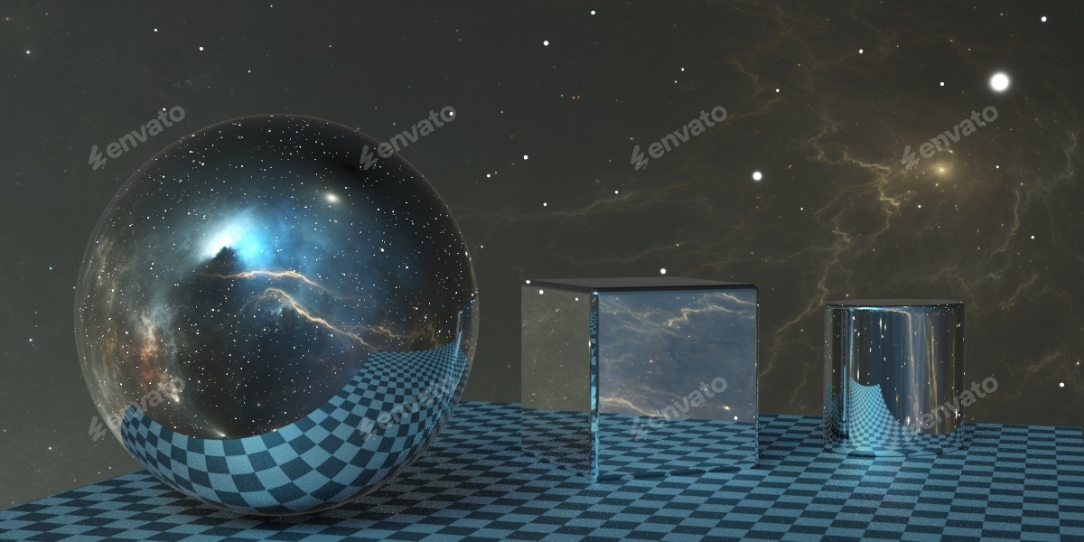 360 degree HDRI full sphere panoramic space background with starfield ...