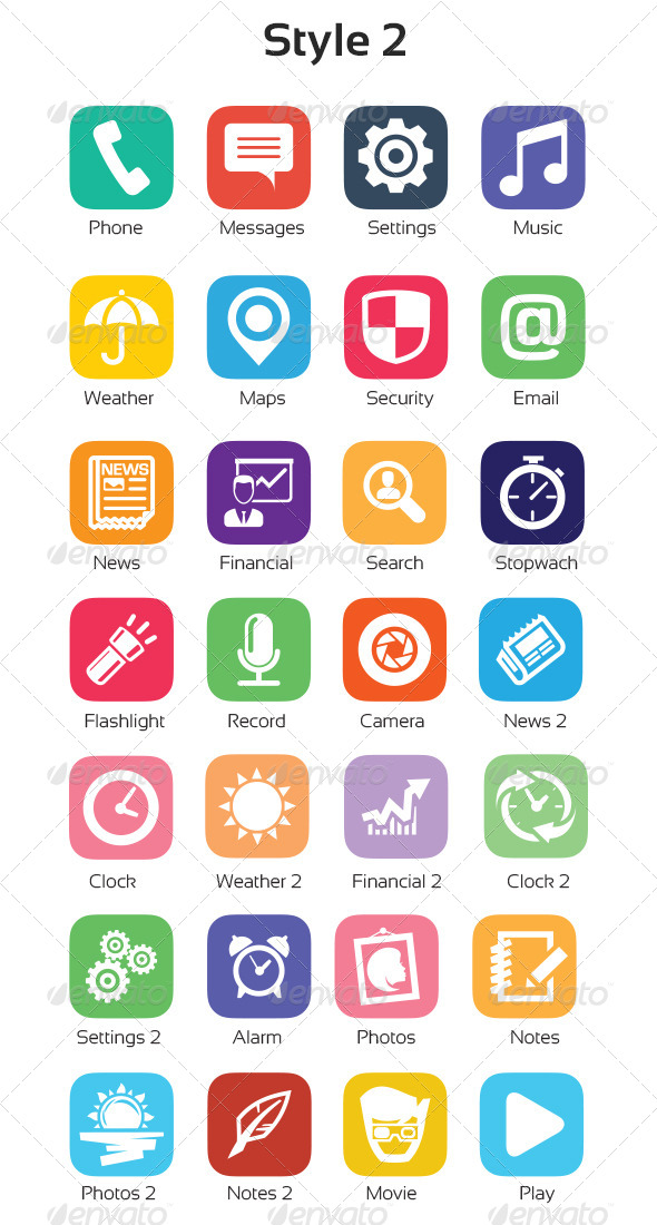 Flat Icons - iOS 7, Icons | GraphicRiver