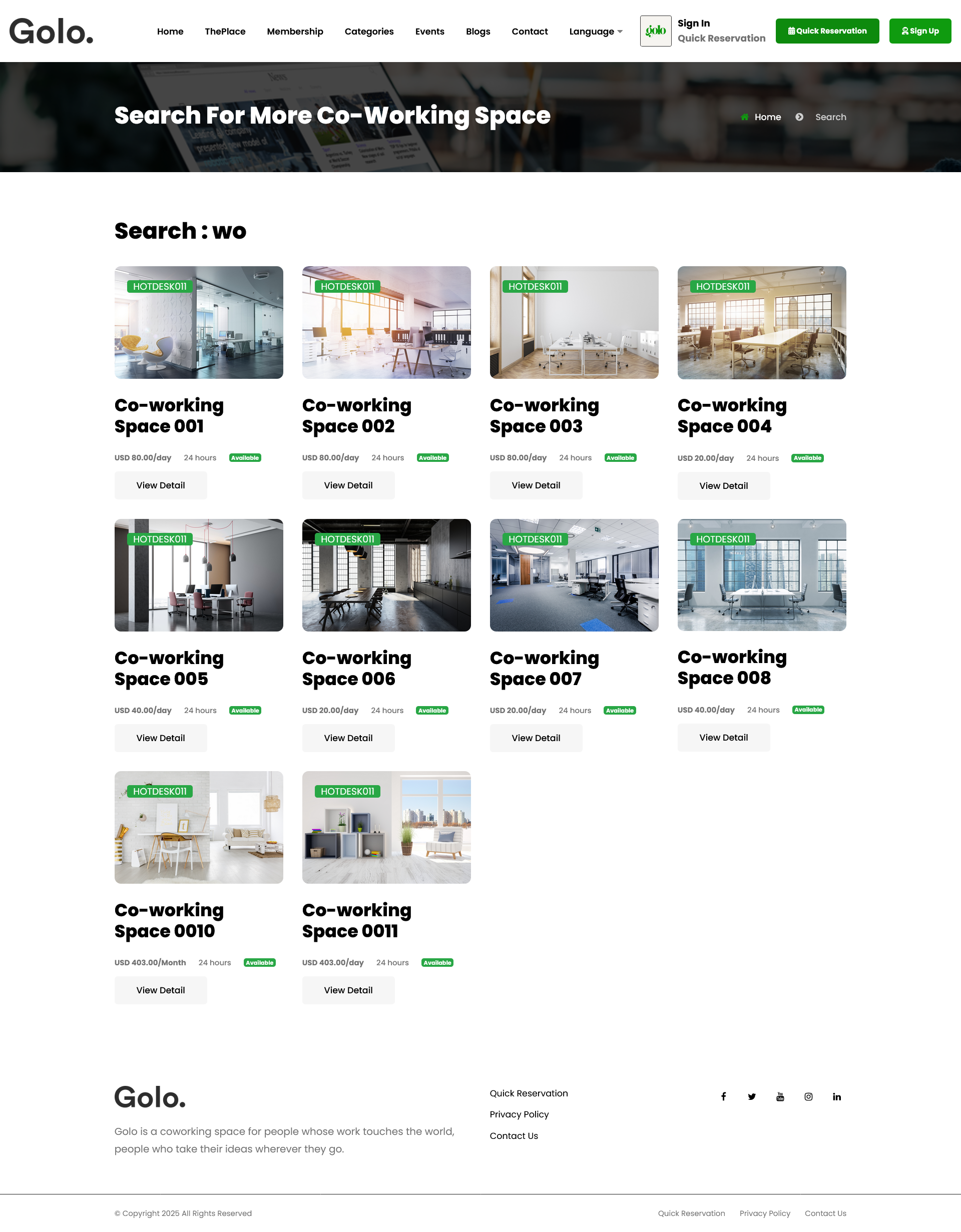 Golo - Office Rental And Coworking Space Script Theme by Meteros ...