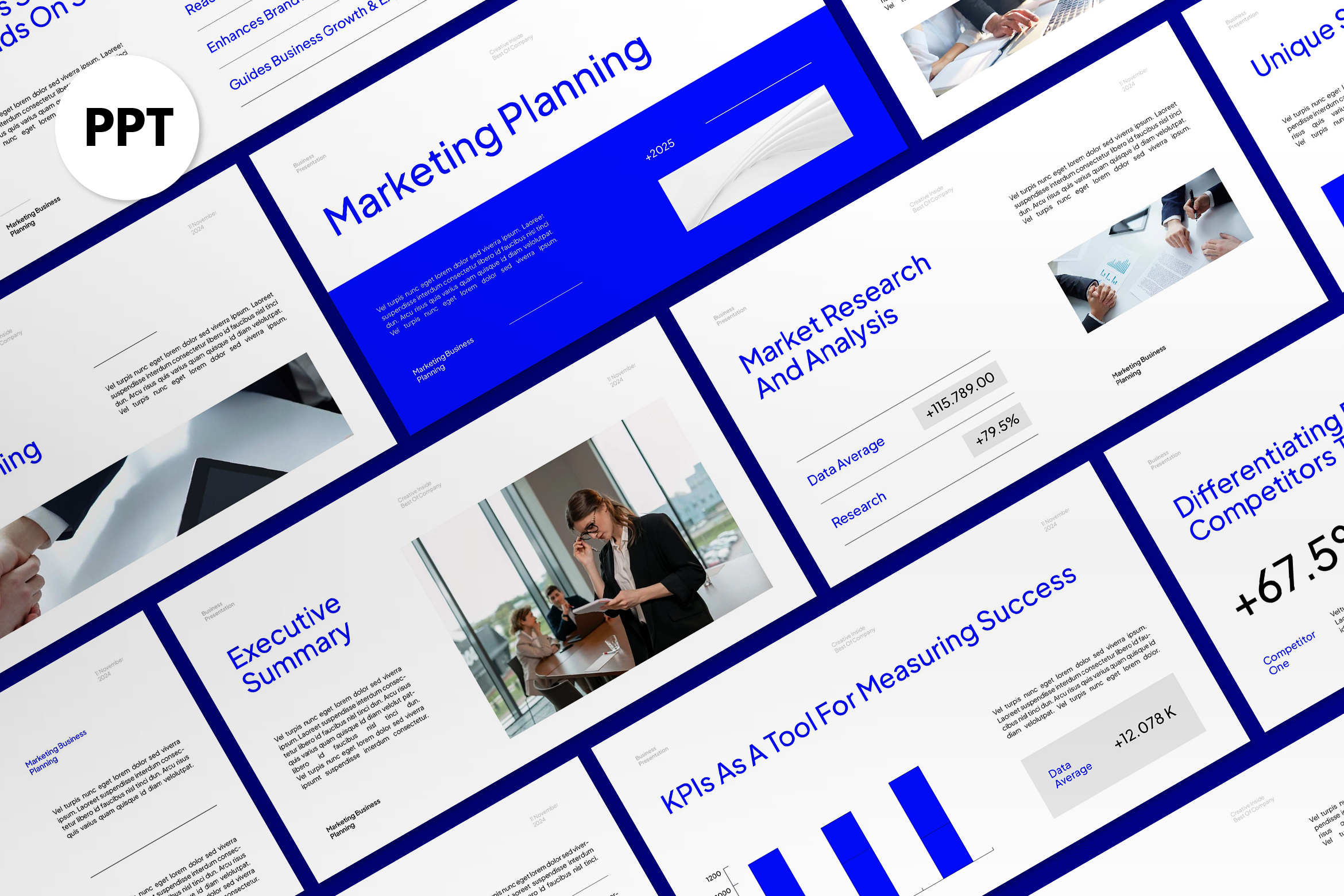 White Blue Marketing Plan PPT, Presentation Templates | GraphicRiver