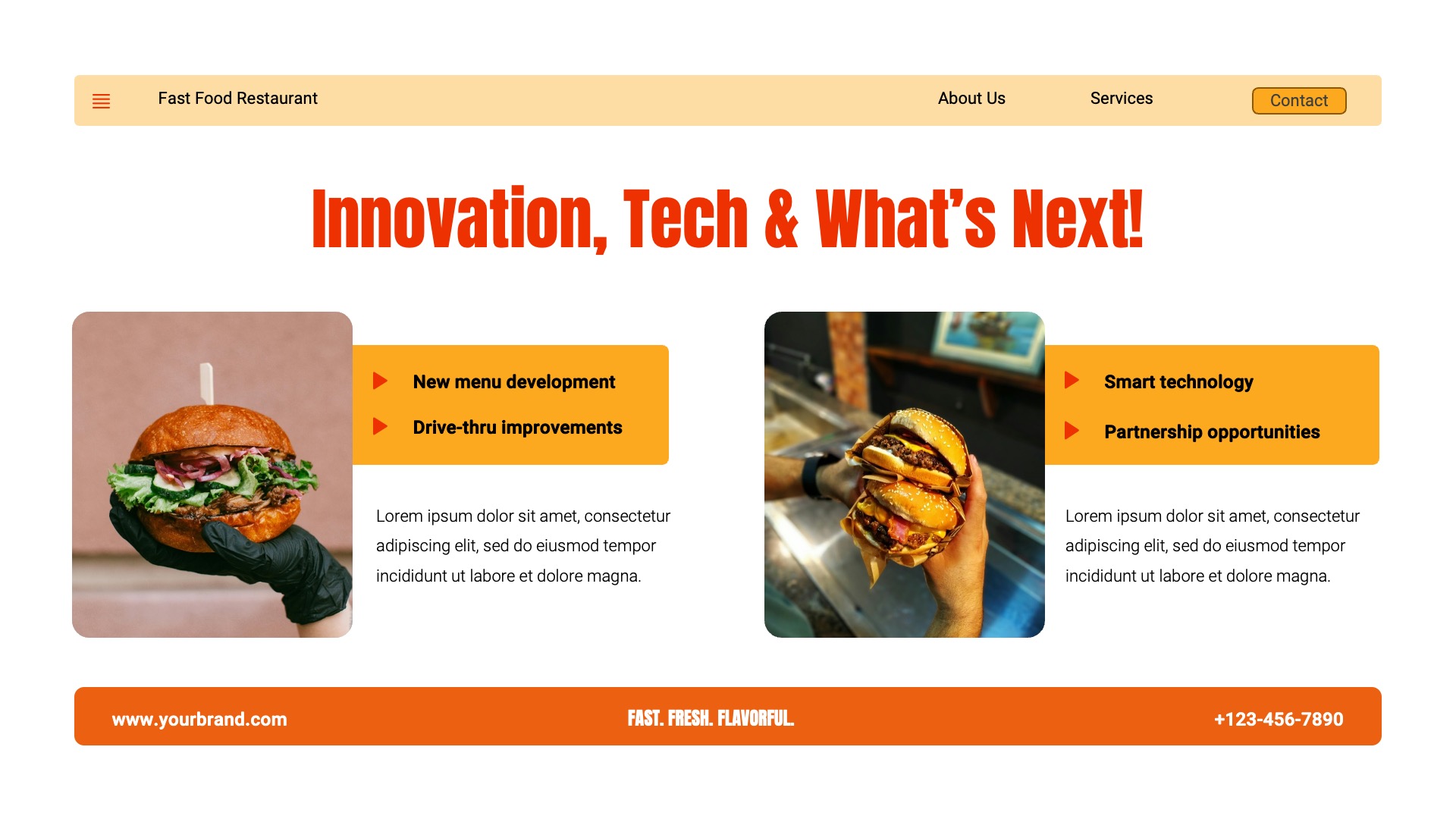 Fast Food PowerPoint Template, Presentation Templates | GraphicRiver