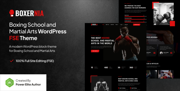 Boxernia – Boxing School & Martial Arts Gutenverse FSE WordPress Theme ...