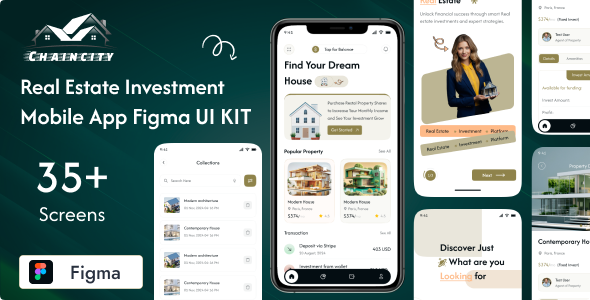 ChainCity – Real Estate Investment Mobile App Figma Template by bug-finder