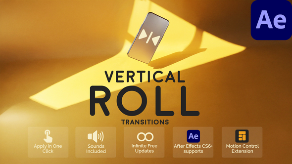 Vertical Roll Transitions for After Effects, After Effects Project Files