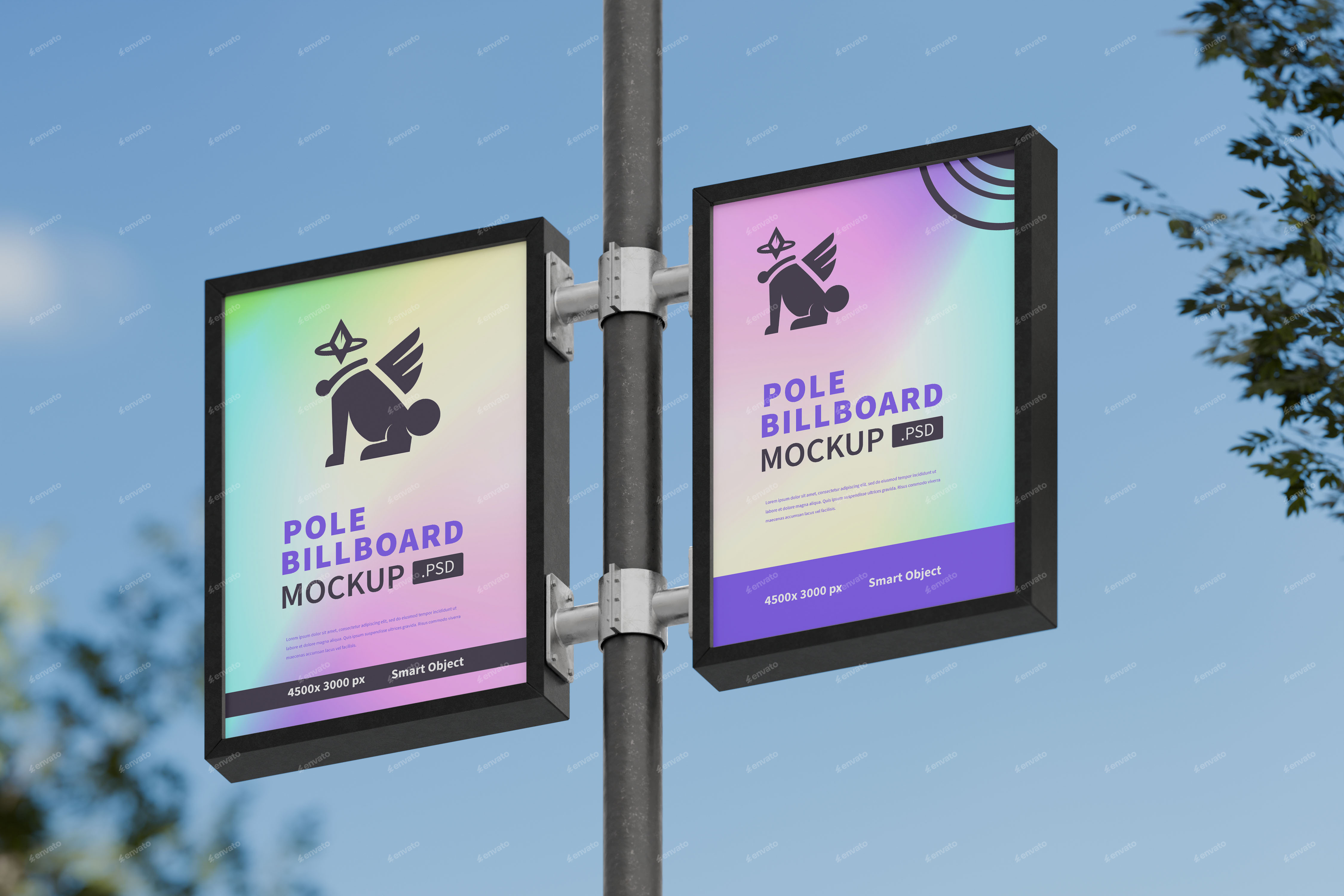 Billboard Pole Mockup, Graphics | GraphicRiver