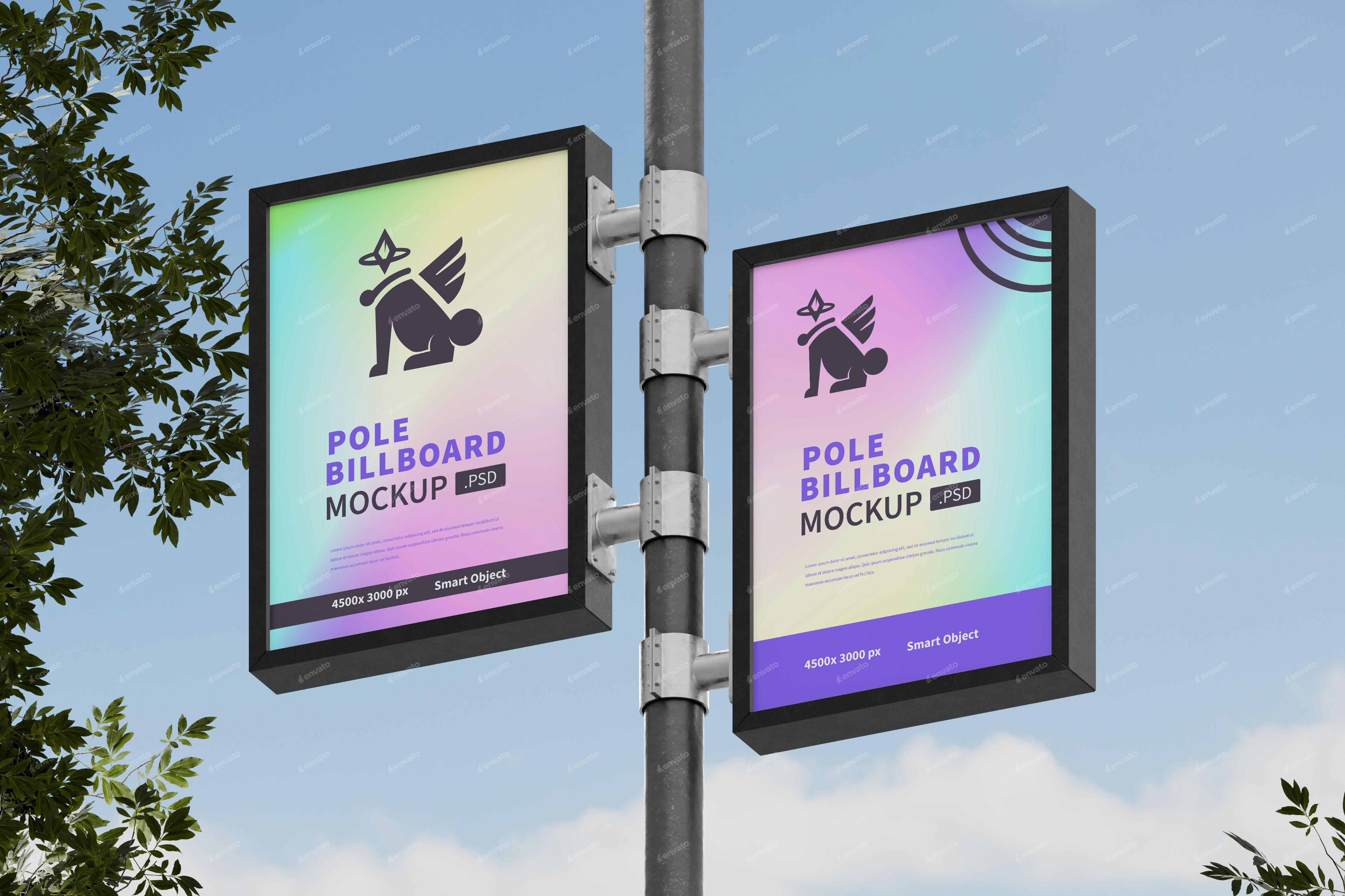 Billboard Pole Mockup, Graphics | GraphicRiver