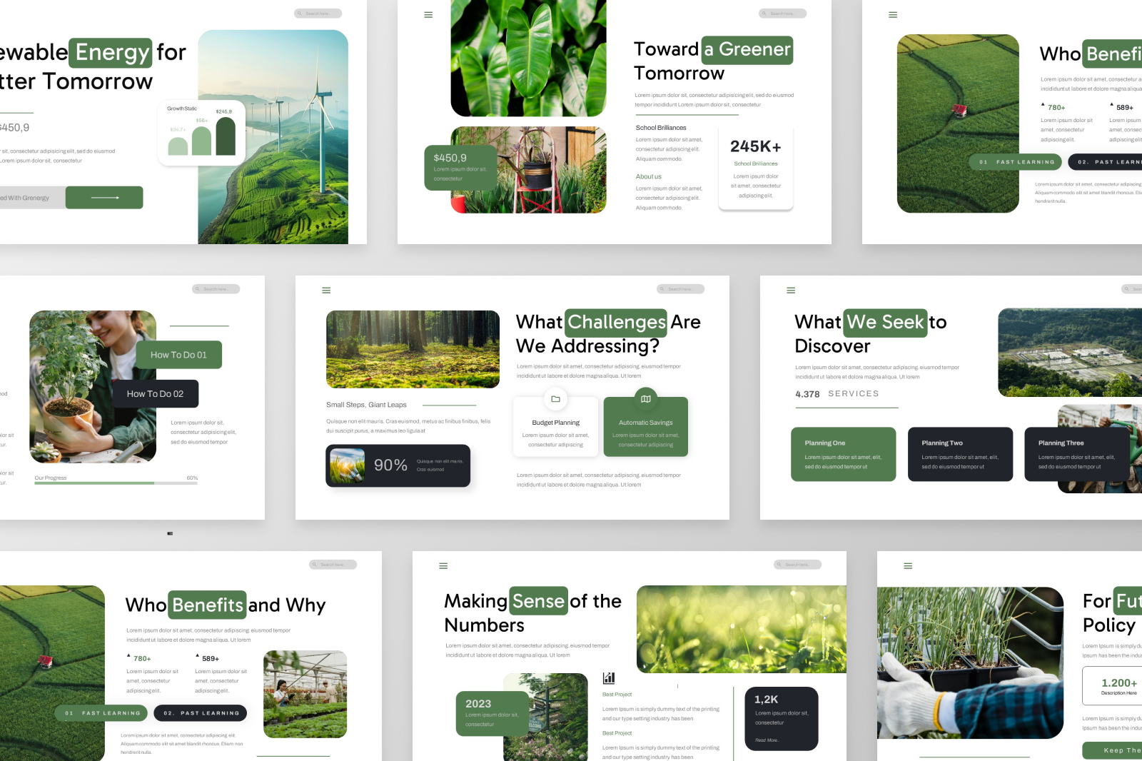 Renewable Green Energy PowerPoint Template, Presentation Templates