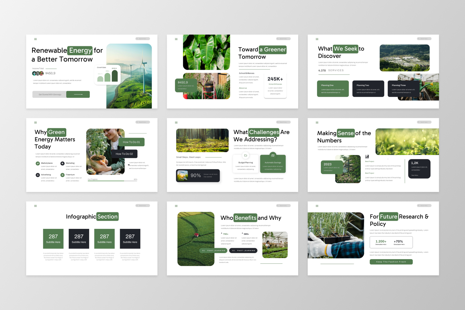 Renewable Green Energy PowerPoint Template, Presentation Templates
