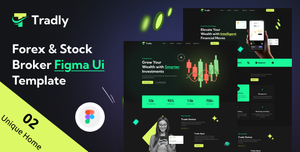 Tradly – Forex & Stock Broker Figma UI Template by pixelaxis | ThemeForest