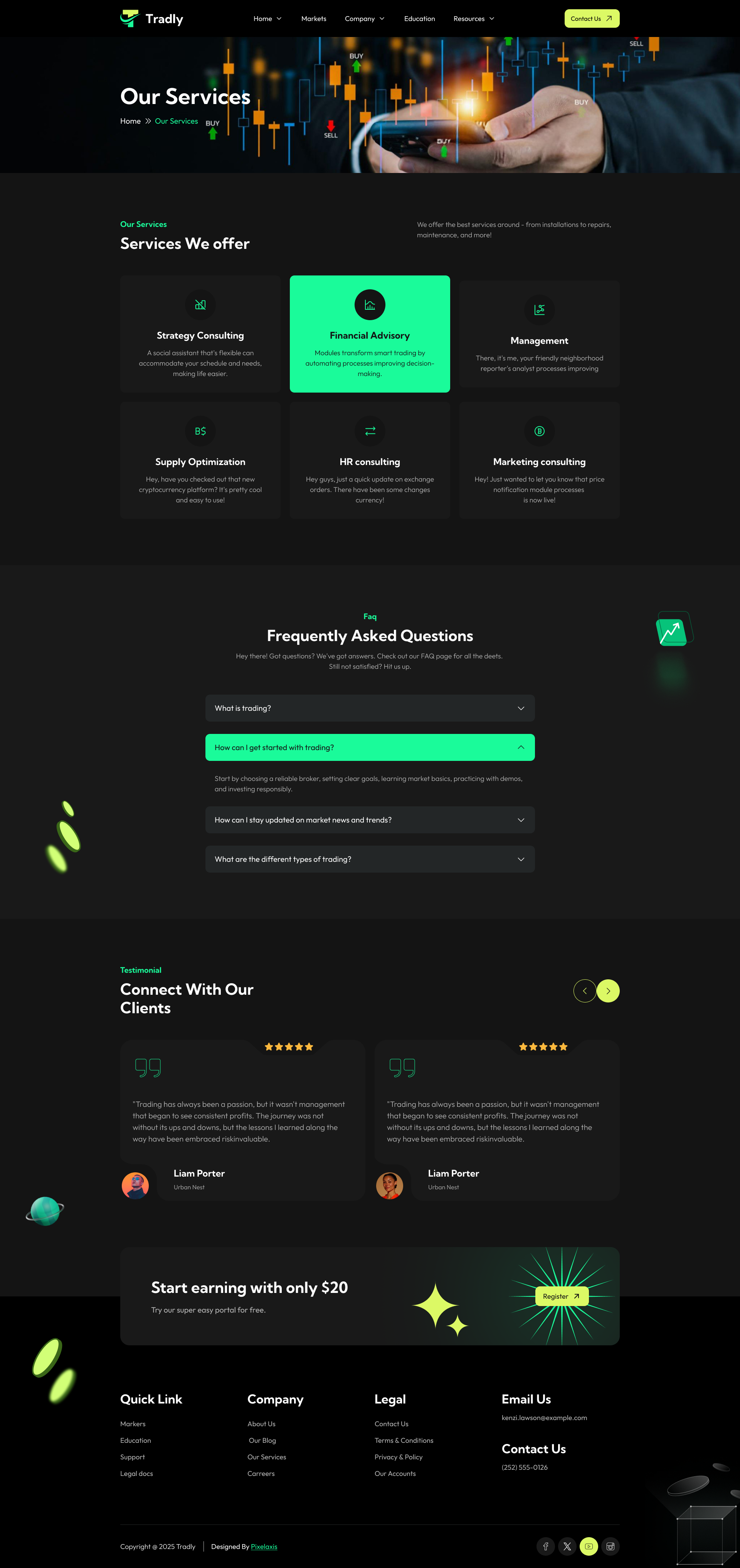 Tradly – Forex & Stock Broker Figma UI Template by pixelaxis | ThemeForest