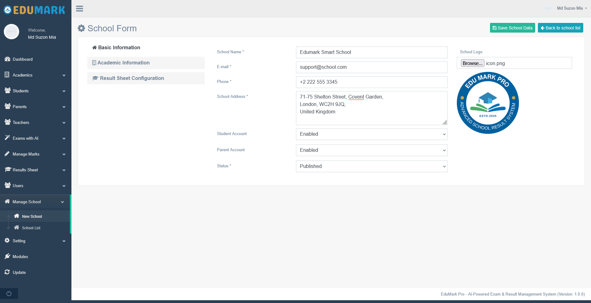 EduMark – Smart School Management System | AI-Powered Exam & Result ...
