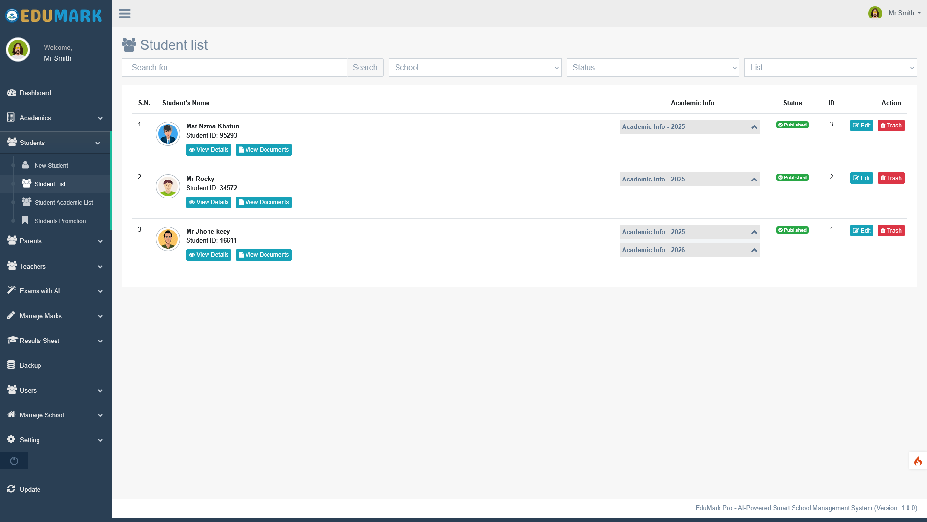 EduMark – Smart School Management System | AI-Powered Exam & Result ...
