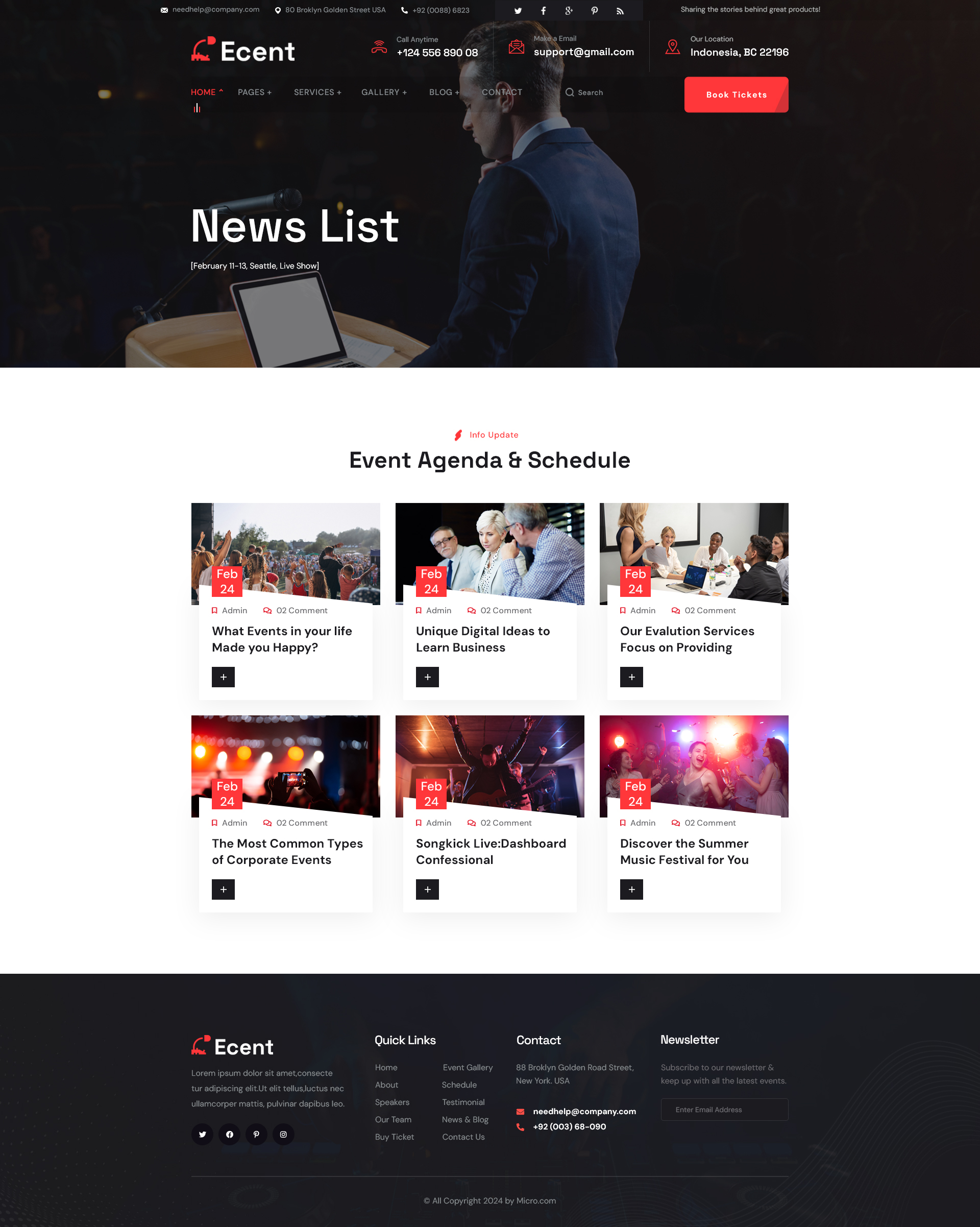 Ecent- Event Conference & Meetup Template by webplateone | ThemeForest