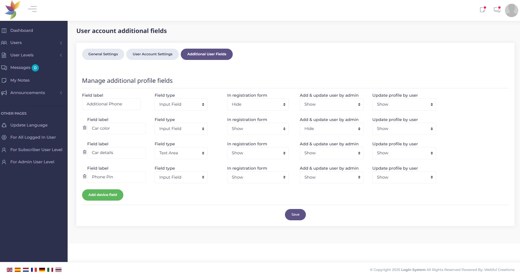 PHP Login & User Management with message center by webfulcreations