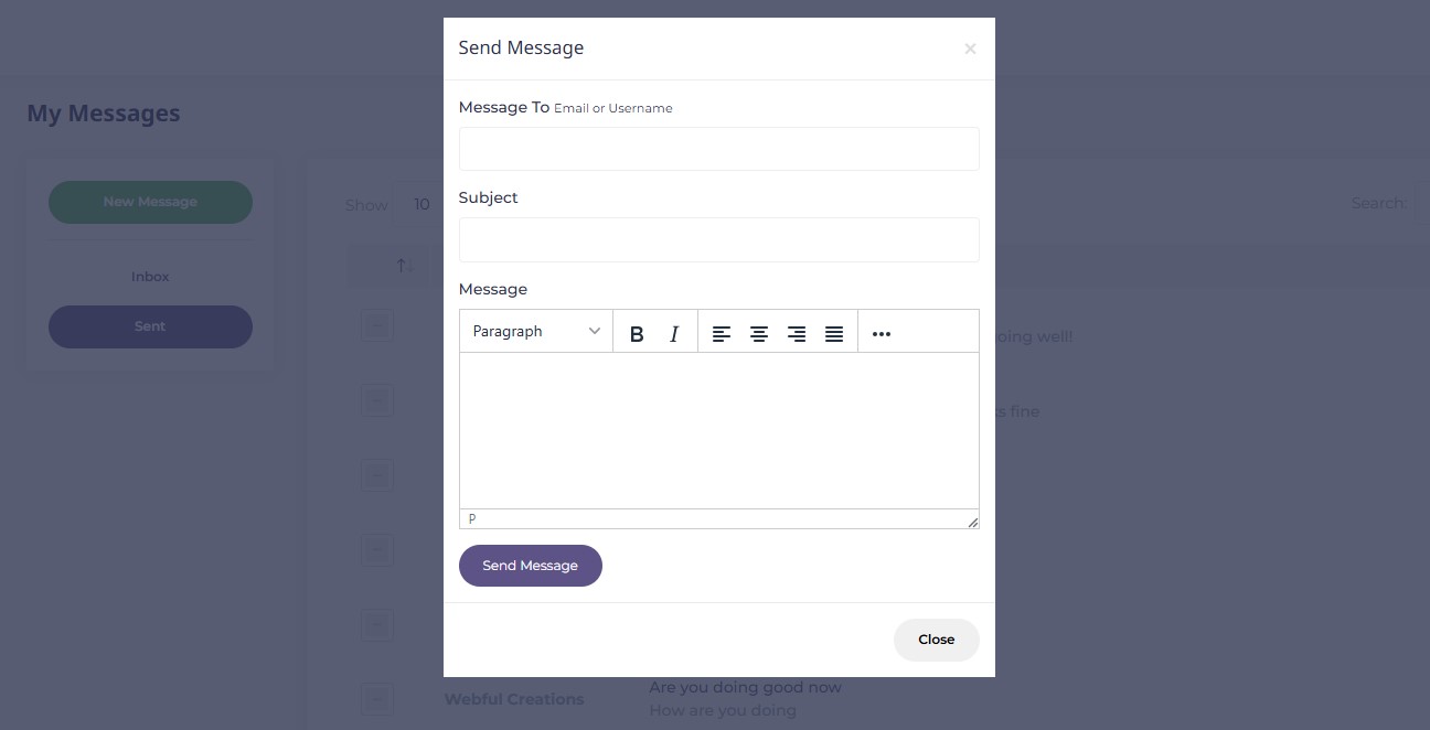 PHP Login & User Management with message center by webfulcreations