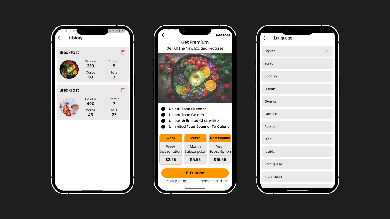 Cal AI Pulse | Calorie & Food Tracker | Flutter Android/iOS Full ...