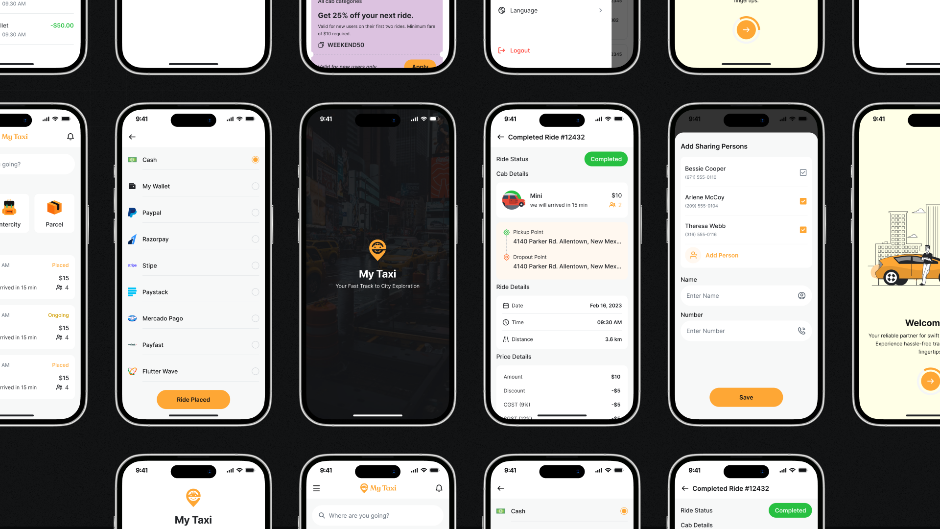 MyTaxi – Complete Flutter Taxi app, Intercity & Parcel & Rental App with admin | Uber Clone by ...