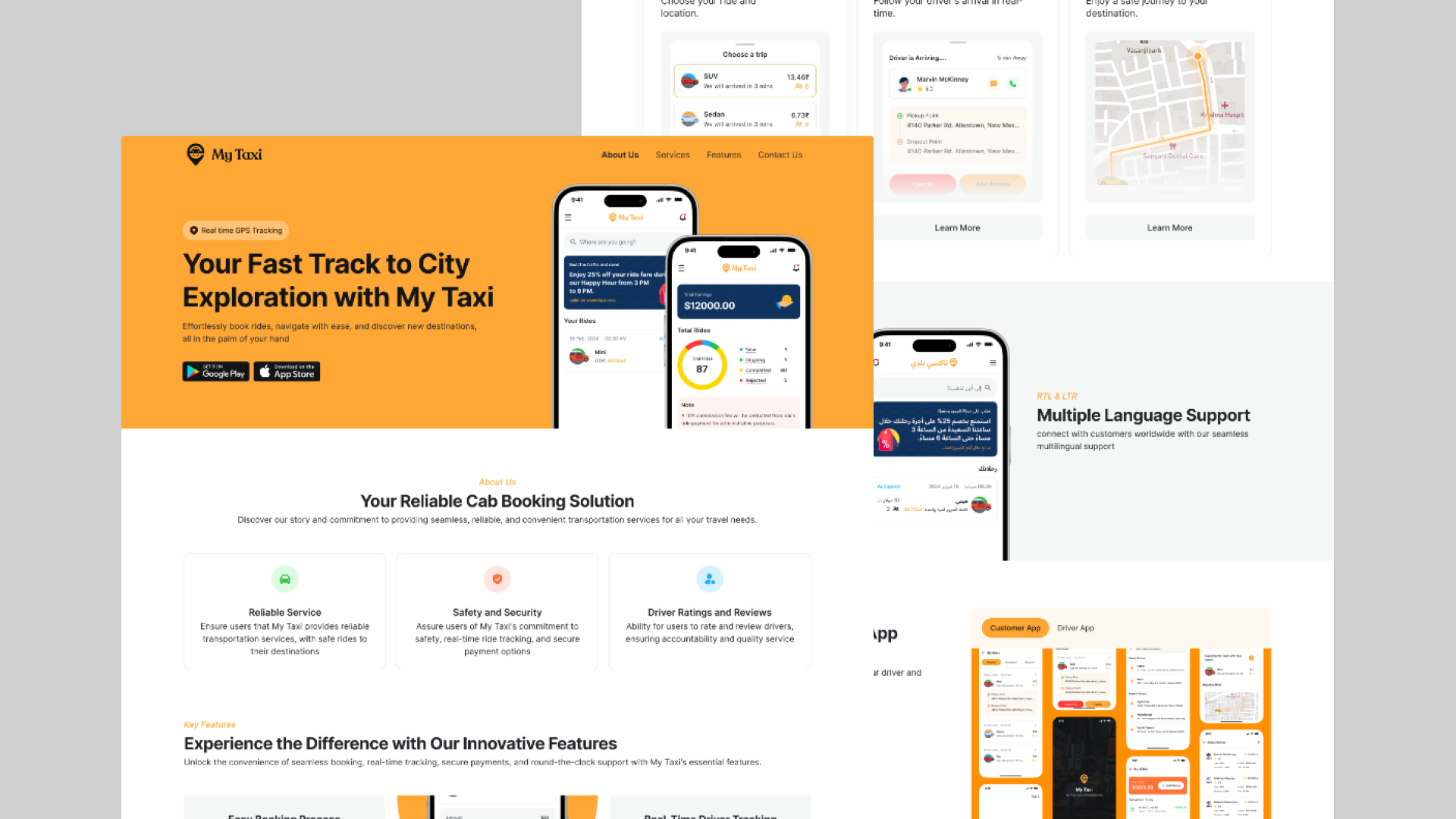 MyTaxi – Complete Flutter Taxi app, Intercity & Parcel & Rental App ...
