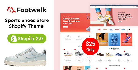 Footwalk - Sports Shoes Store Shopify 2.0 Responsive Theme by codezeel