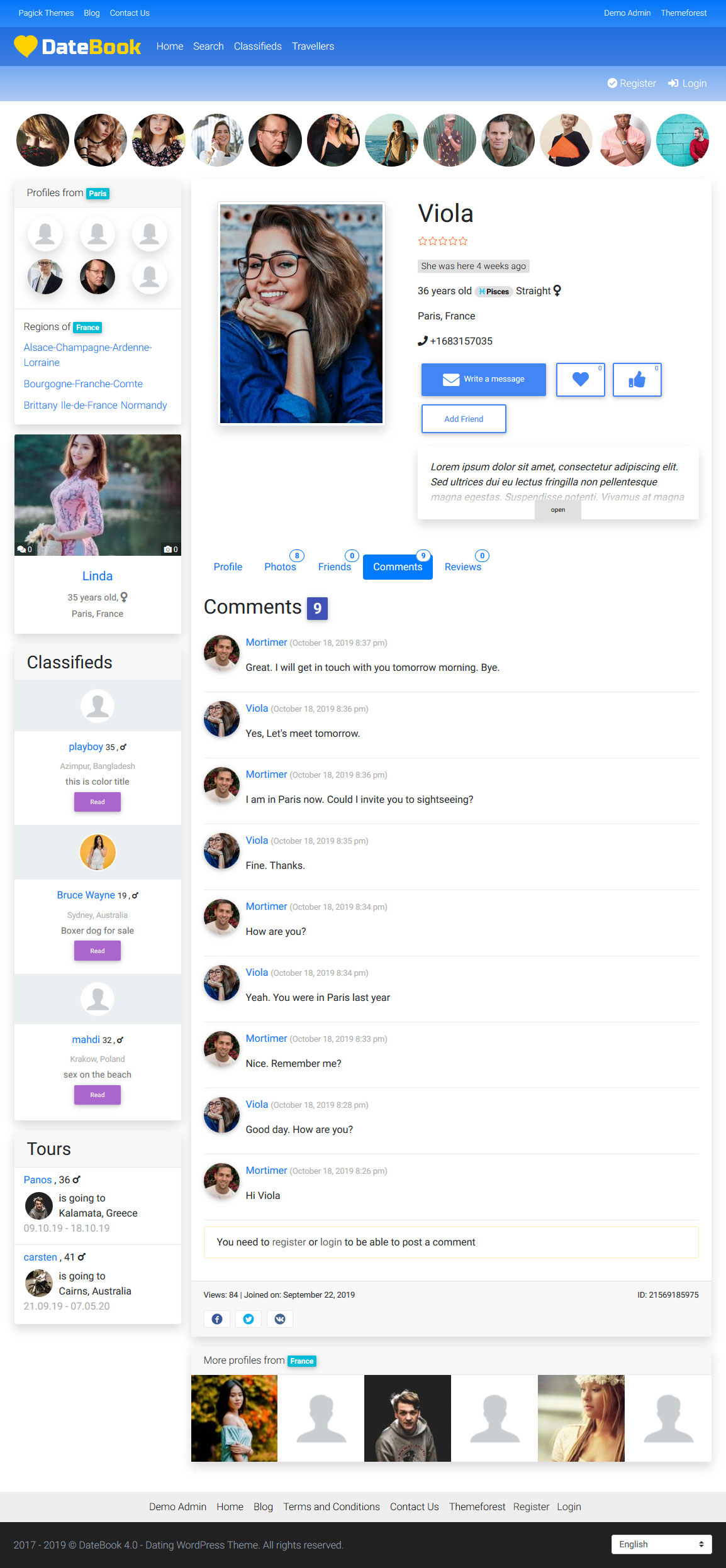 DateBook - Dating WordPress Theme by Pagick | ThemeForest