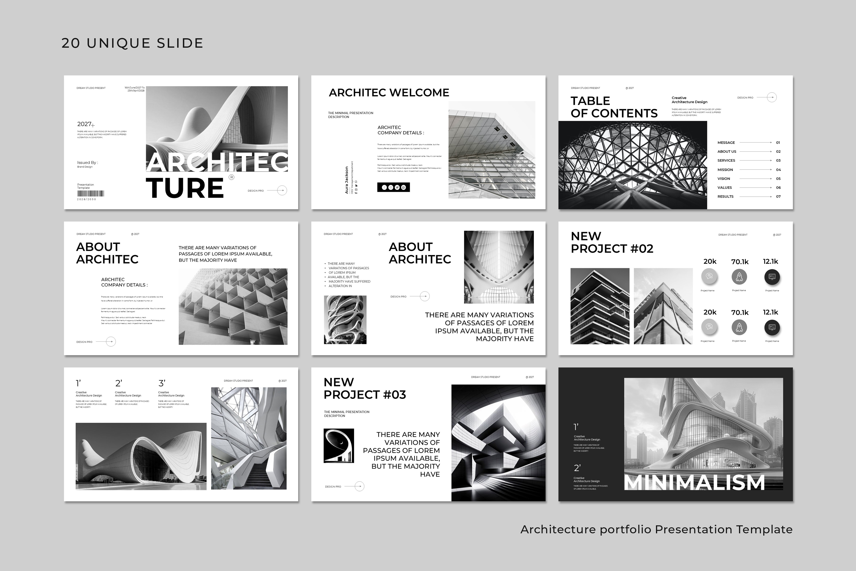 Architecture Portfolio Google Slide Presentation Template, Presentation ...
