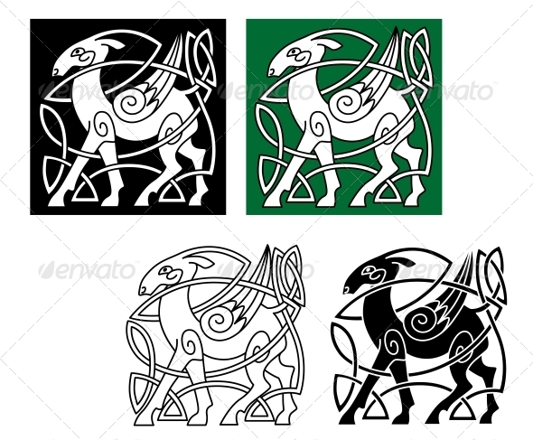 Celtic Deer by seamartini | GraphicRiver