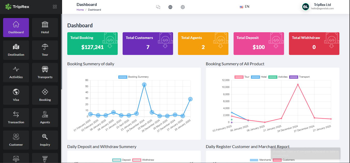 TripRex - Travel Agency and Tour Booking Laravel Script by egenslab