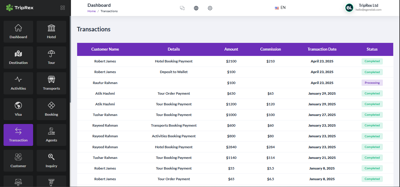 TripRex - Travel Agency and Tour Booking Laravel Script by egenslab